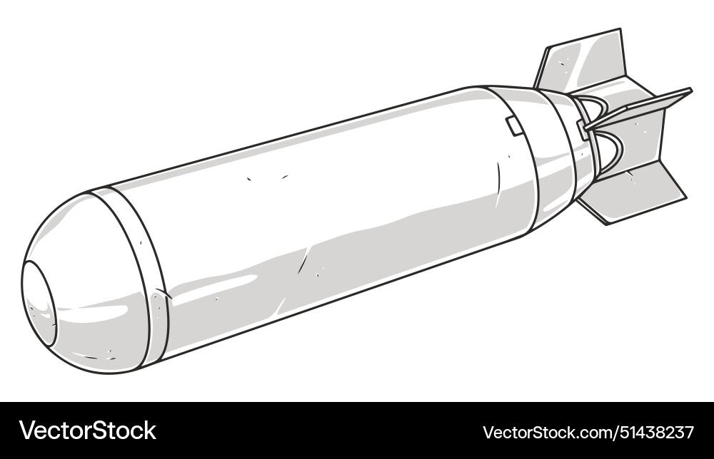 Large aircraft bomb monochrome sticker Royalty Free Vector