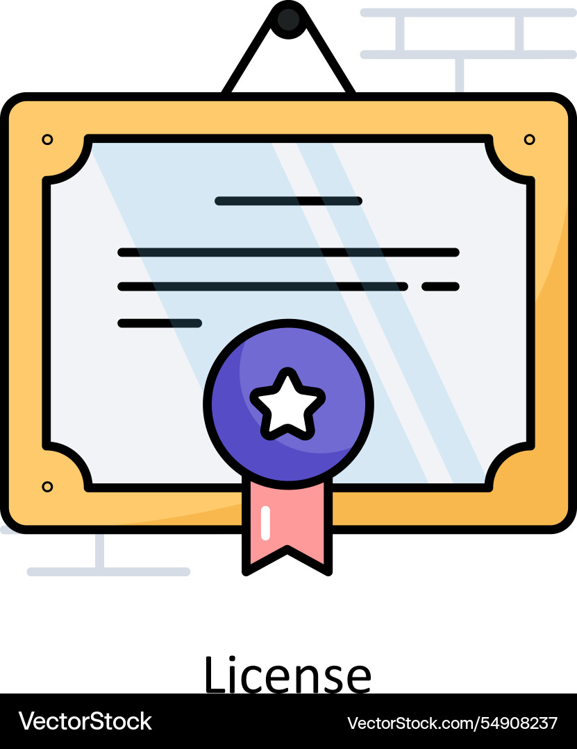 License filled icon Royalty Free Vector Image - VectorStock