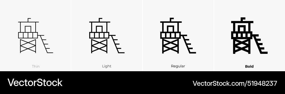 Lifeguard tower icon thin light regular and bold Vector Image