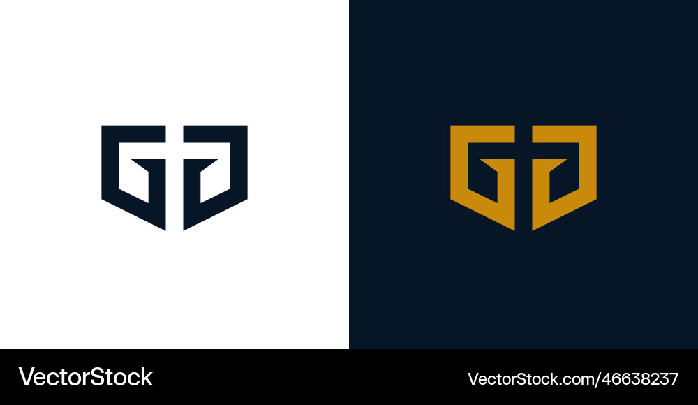 Modern and strong letter gg initials logo design Vector Image