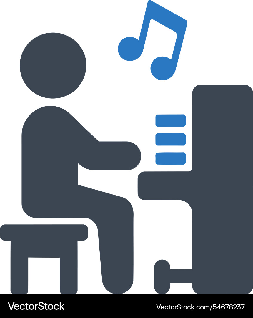 Playing organ music icon Royalty Free Vector Image