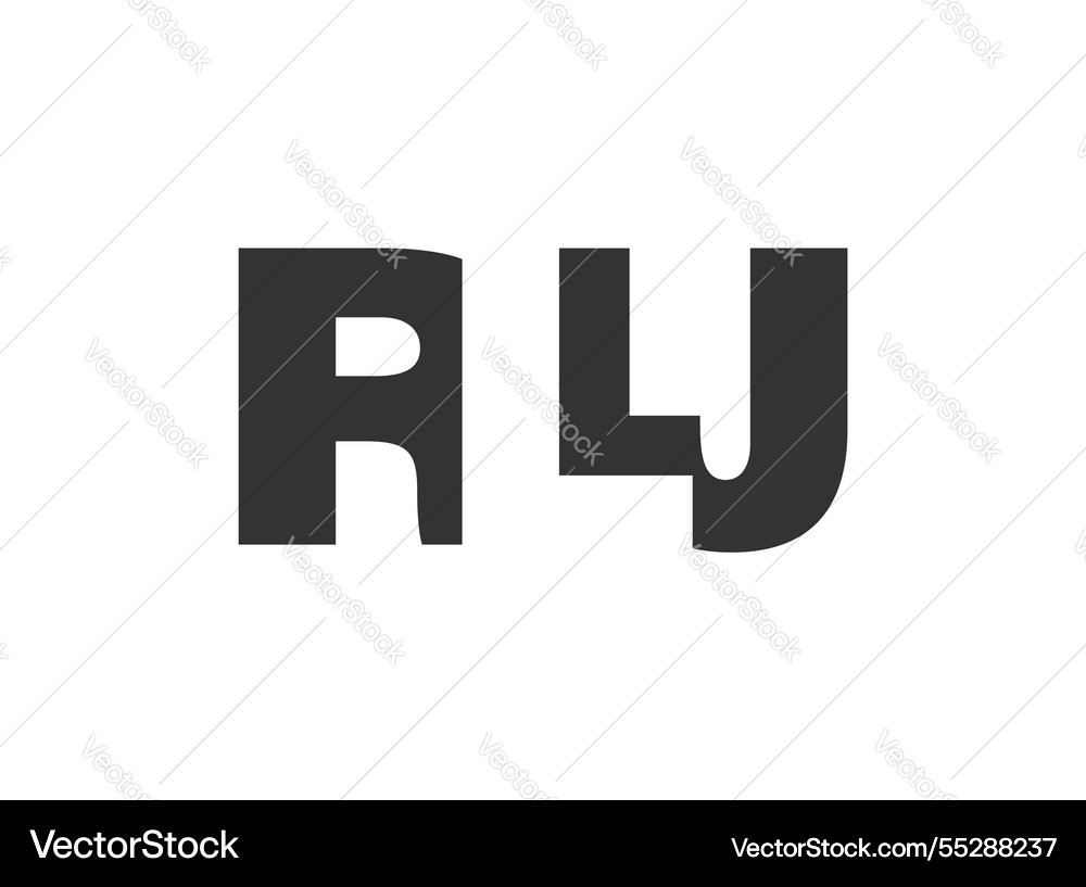 Rlj logo design initial letter r l j bold font Vector Image