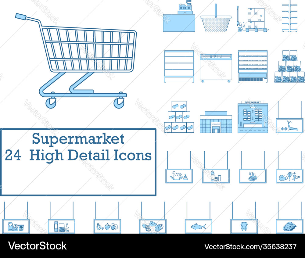 Supermarket icon set Royalty Free Vector Image