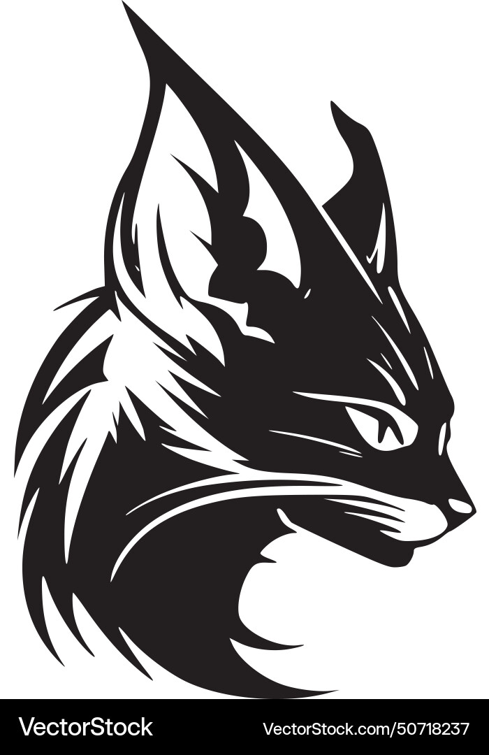 Wildcat - black and white Royalty Free Vector Image