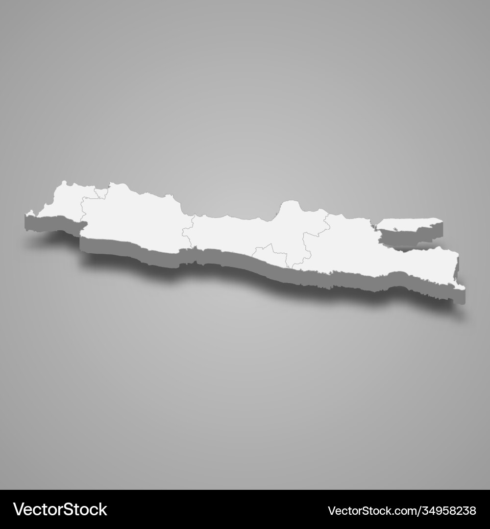 3d isometric map java is a island indonesia Vector Image
