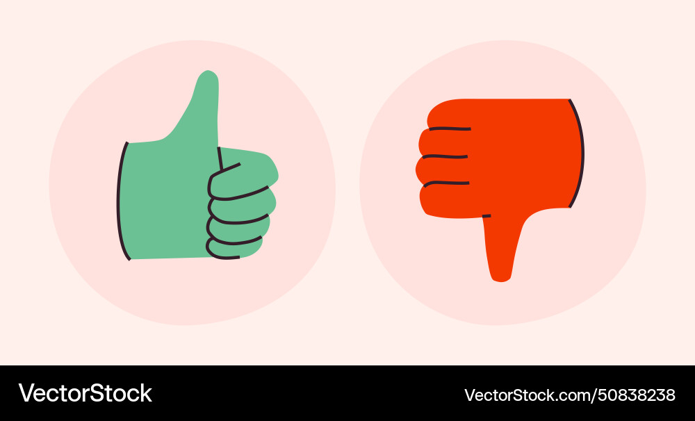 Approval and disapproval icons color set Vector Image