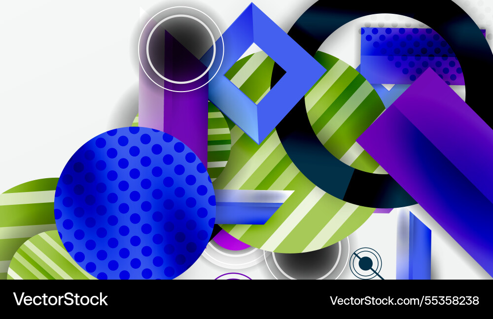 Dynamic complex geometric abstract background Vector Image