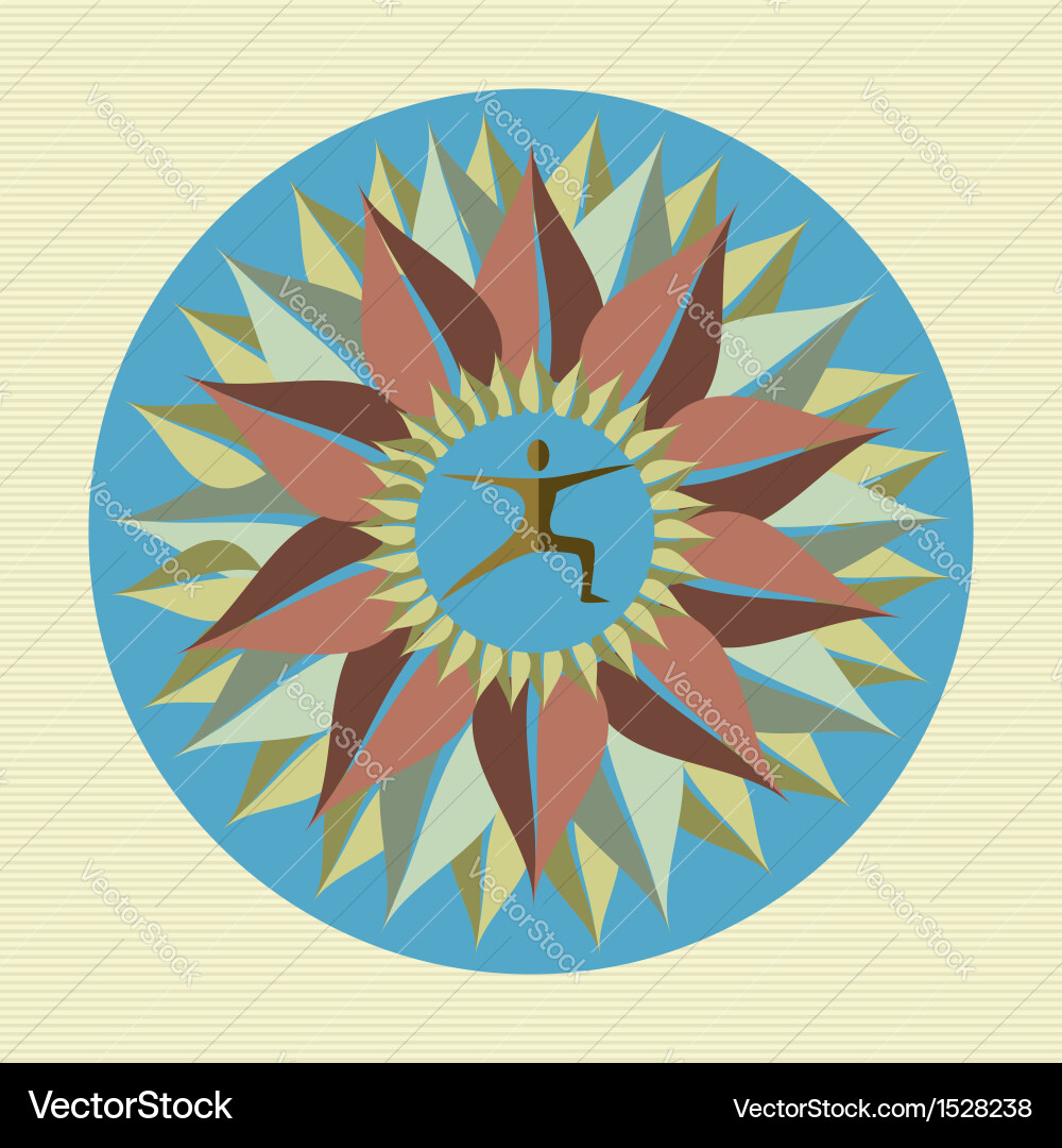 Human leaf yoga mandala Royalty Free Vector Image