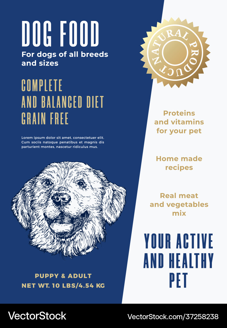 Pet food product label template abstract Vector Image