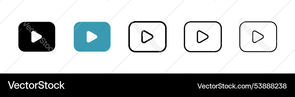 Play button icon set Royalty Free Vector Image