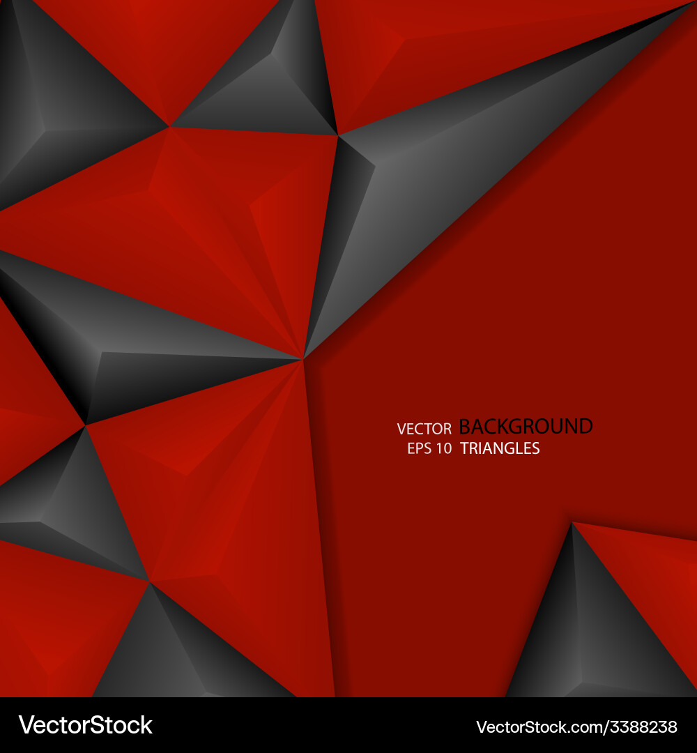 Red and Black Triangle Volume Background Vector Image