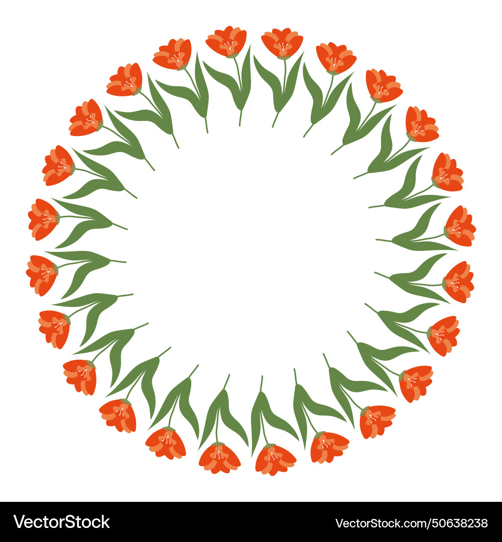 Round floral frame or border with place text Vector Image