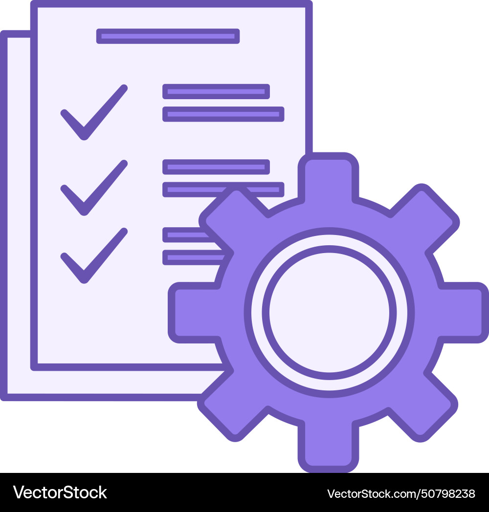 State inspection color icon documents Royalty Free Vector