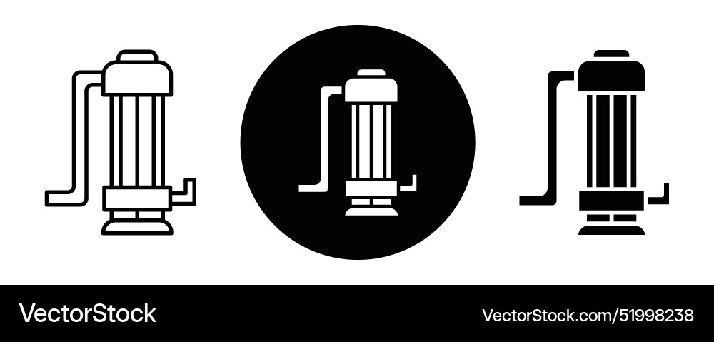 Sump pump outline icon collection or set Vector Image