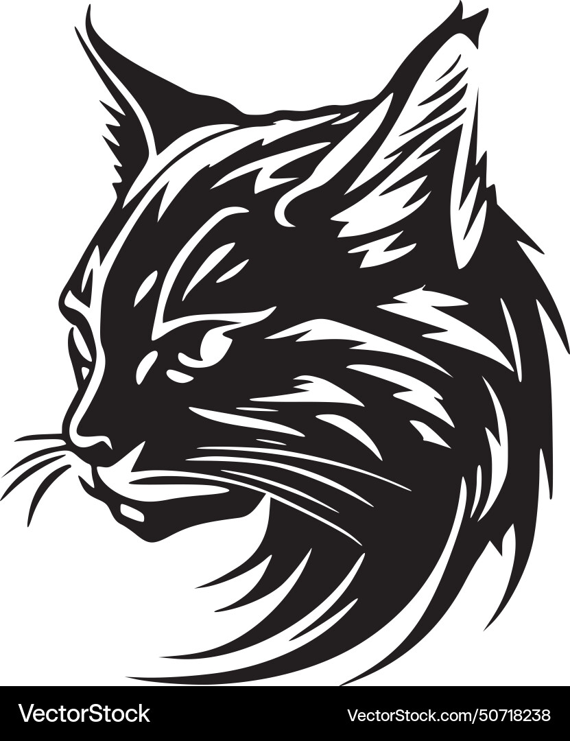 Wildcat - minimalist and flat logo Royalty Free Vector Image