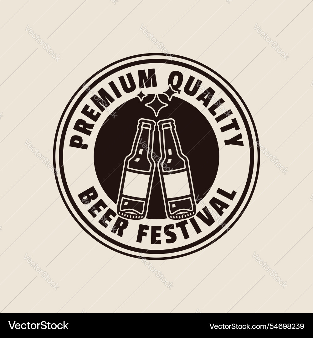 Beer emblem label badge in monochrome Royalty Free Vector