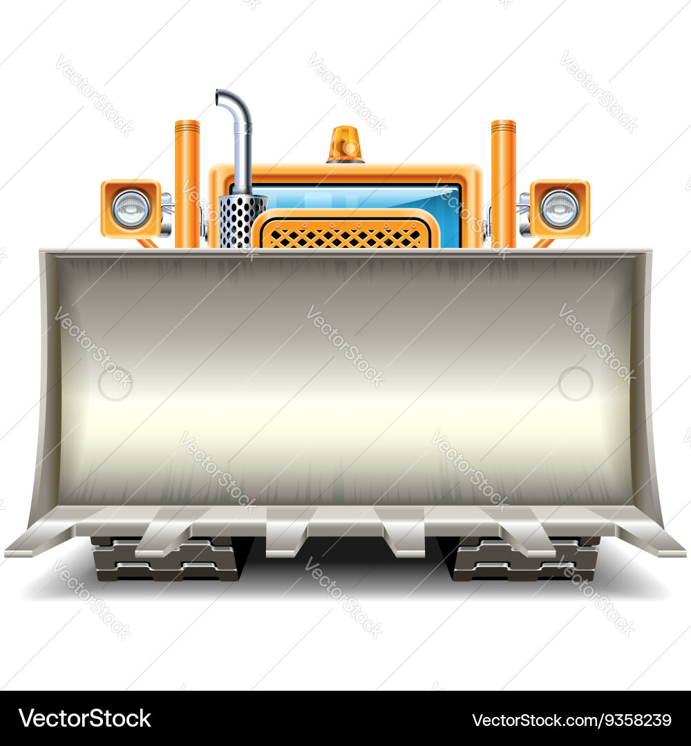Bulldozer Shovel Front View Royalty Free Vector Image