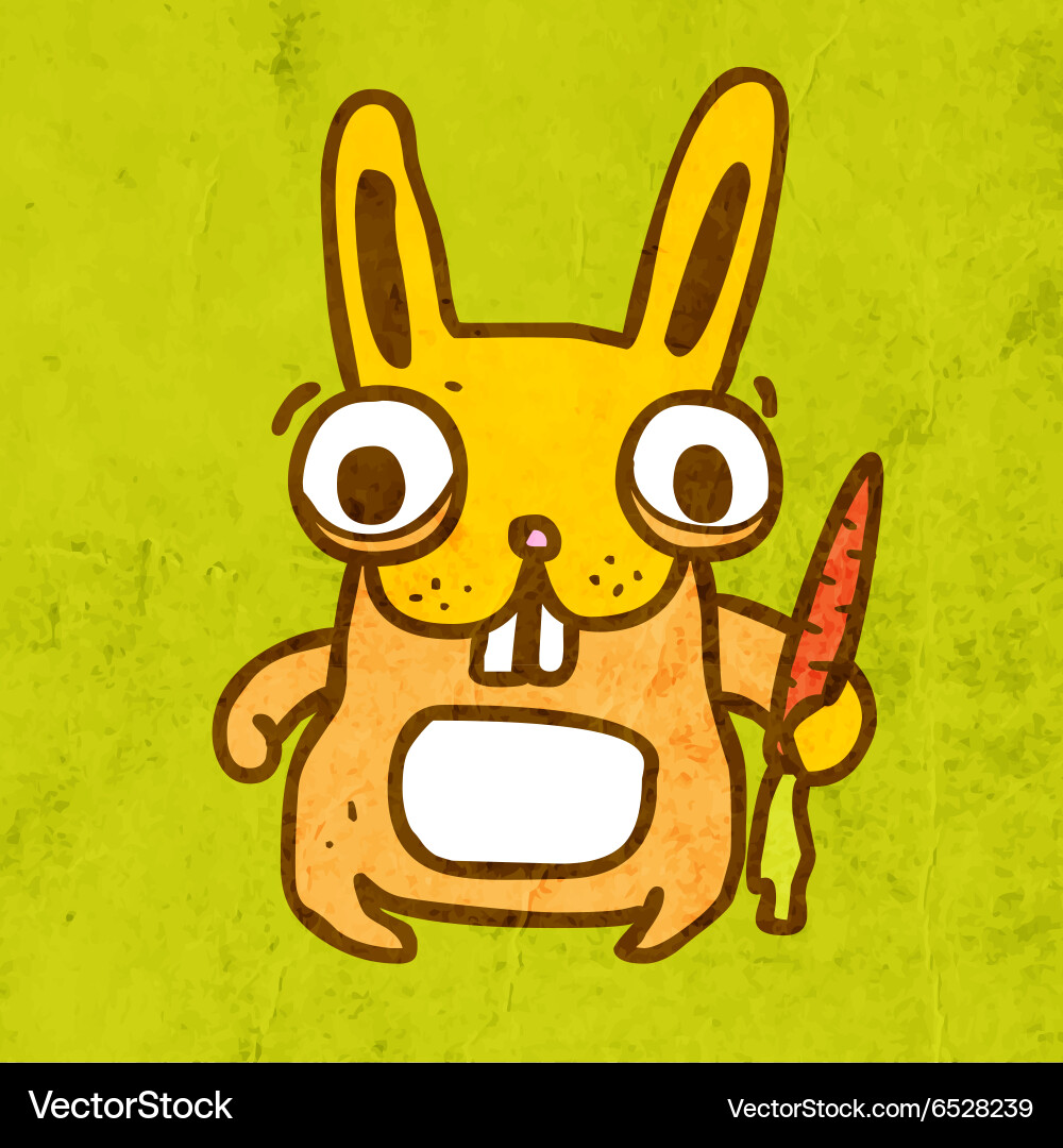 Bunny with carrot cartoon Royalty Free Vector Image