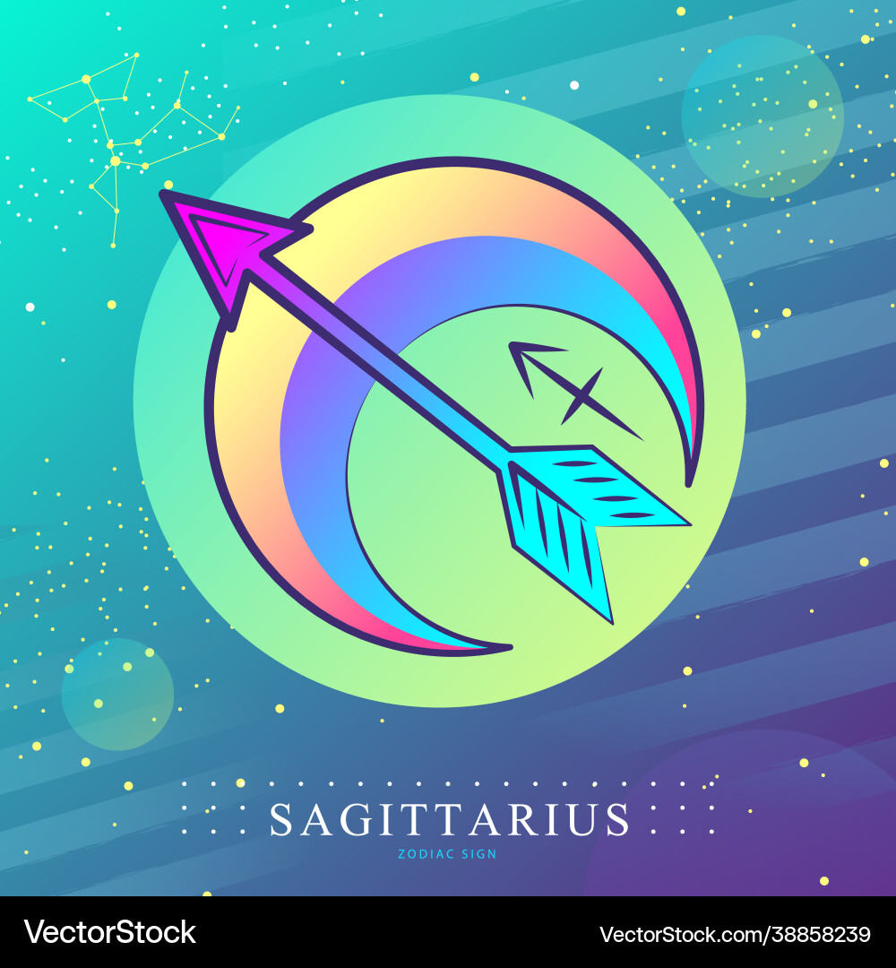 Card with astrology sagittarius sign Royalty Free Vector