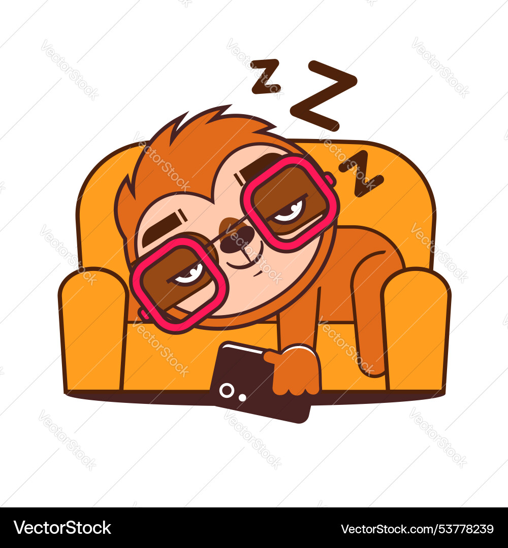 Cartoon character sloth for wallpaper design Vector Image