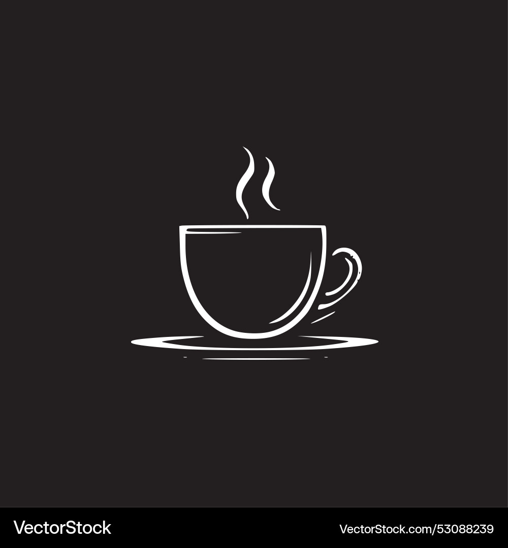 Coffee - minimalist and flat logo Royalty Free Vector Image