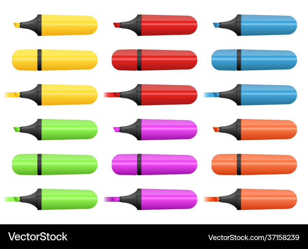 Colored marker set design isolated on white Vector Image