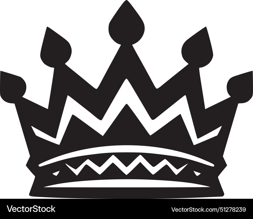 Crown - black and white Royalty Free Vector Image