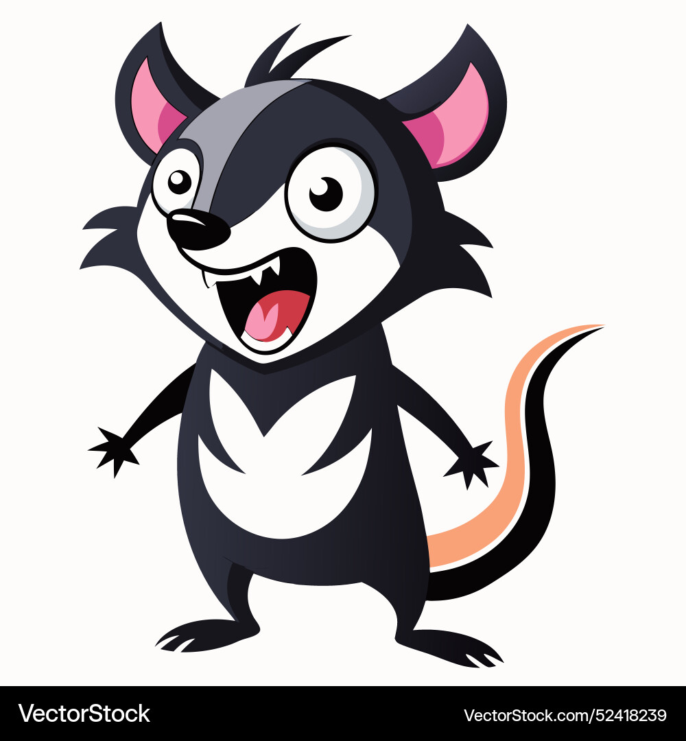 Dibbler rodent screams kawaii Royalty Free Vector Image