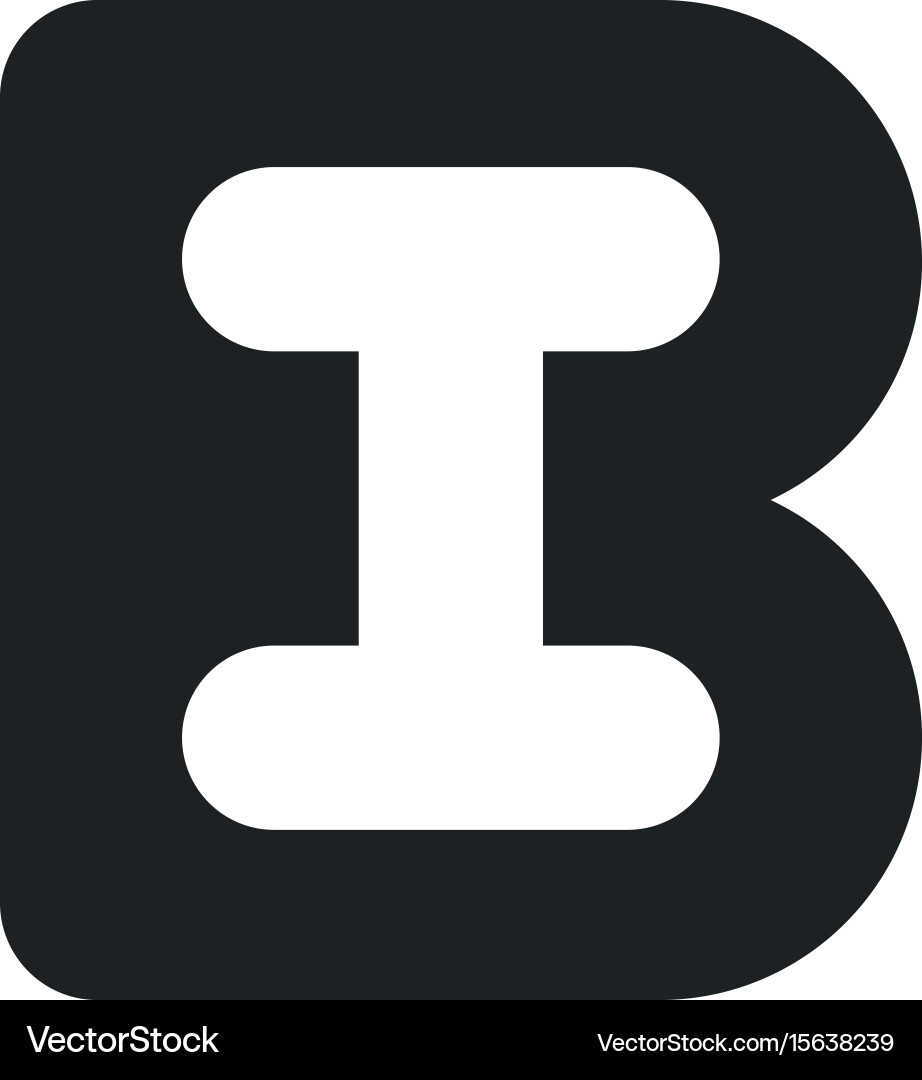 Elegant Black Monogram Logo - B & I/H Vector Image