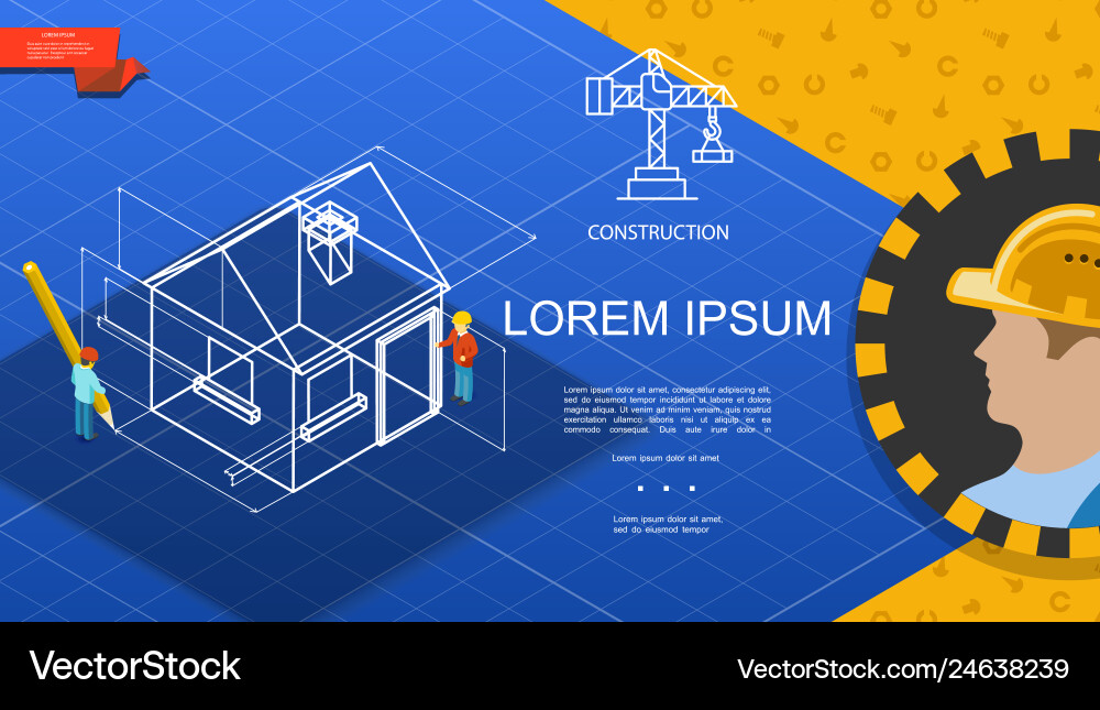 Flat construction industry template Royalty Free Vector