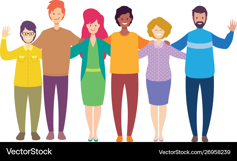 Friends on white Royalty Free Vector Image - VectorStock