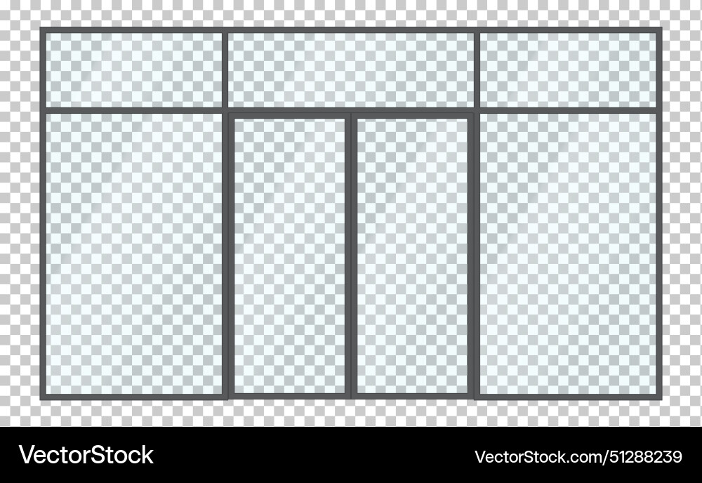 Glass office facade with entrance realistic Vector Image