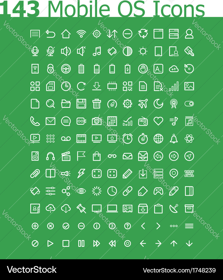 Operating system icon set Royalty Free Vector Image