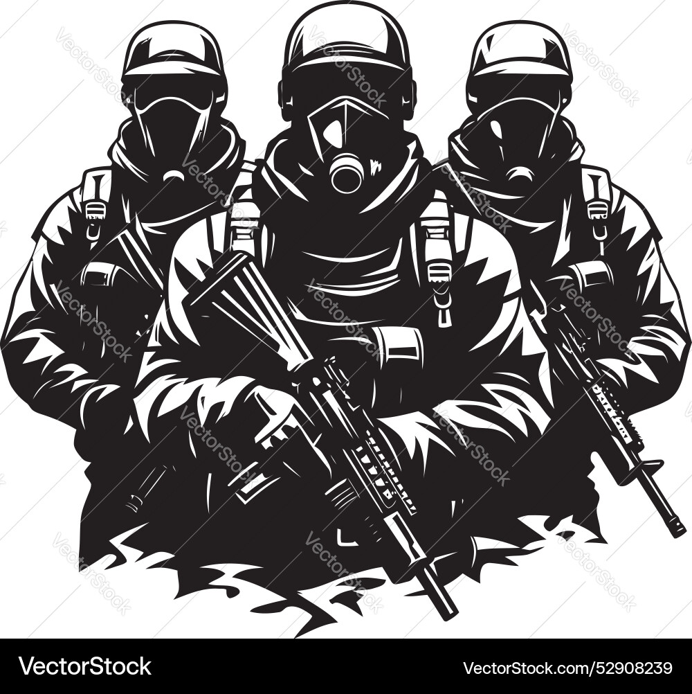 Resilient protectors monochrome portrait Vector Image