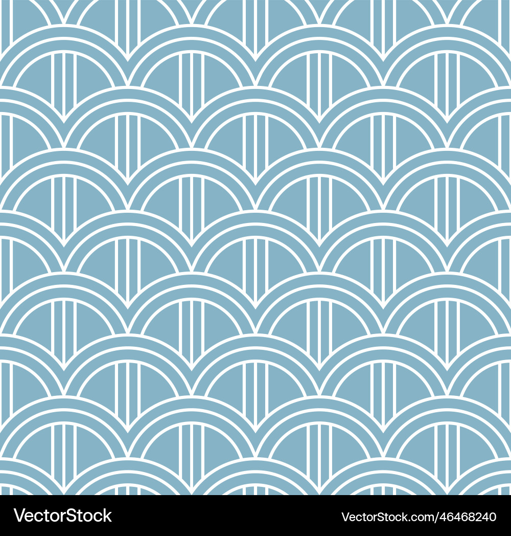 Blue arches ornamental decor pattern Royalty Free Vector