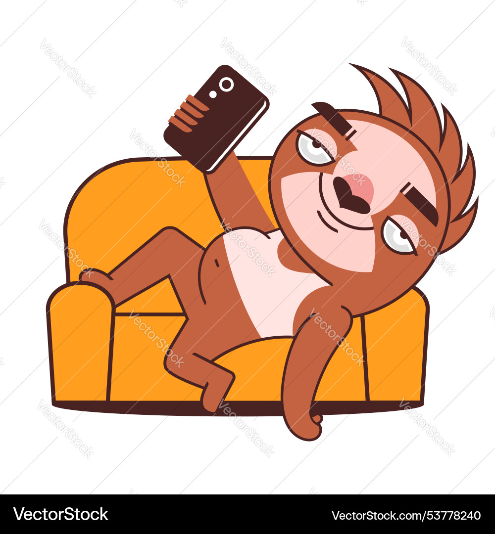 Cartoon character sloth for wallpaper design Vector Image