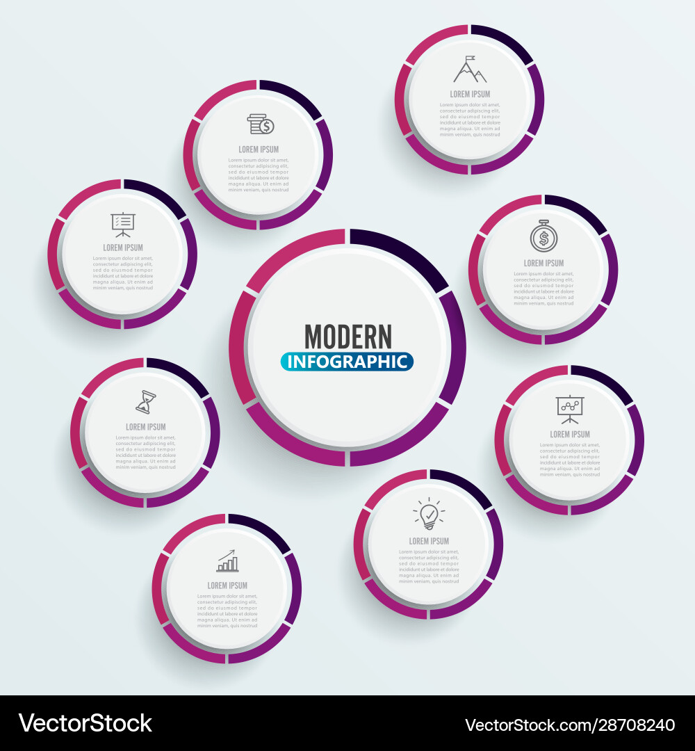 Infographic template with 3d paper label circles Vector Image