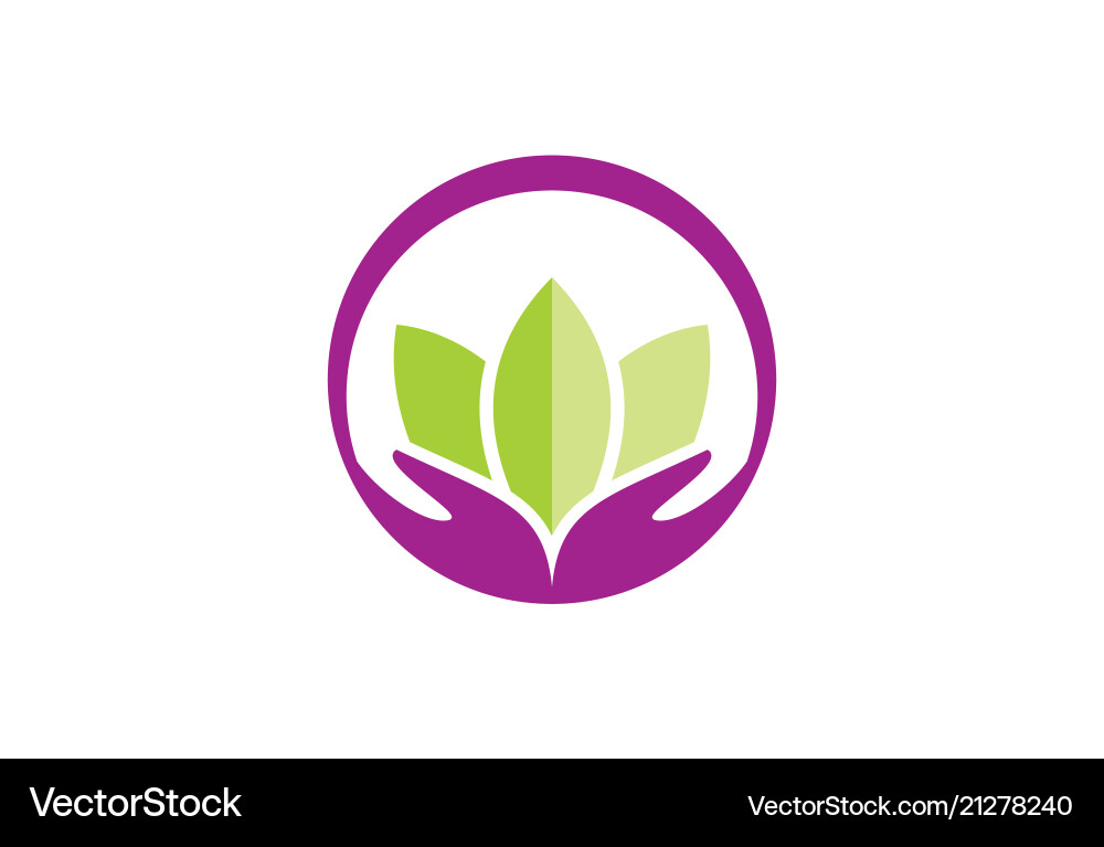 Lotus flower hand logo Royalty Free Vector Image