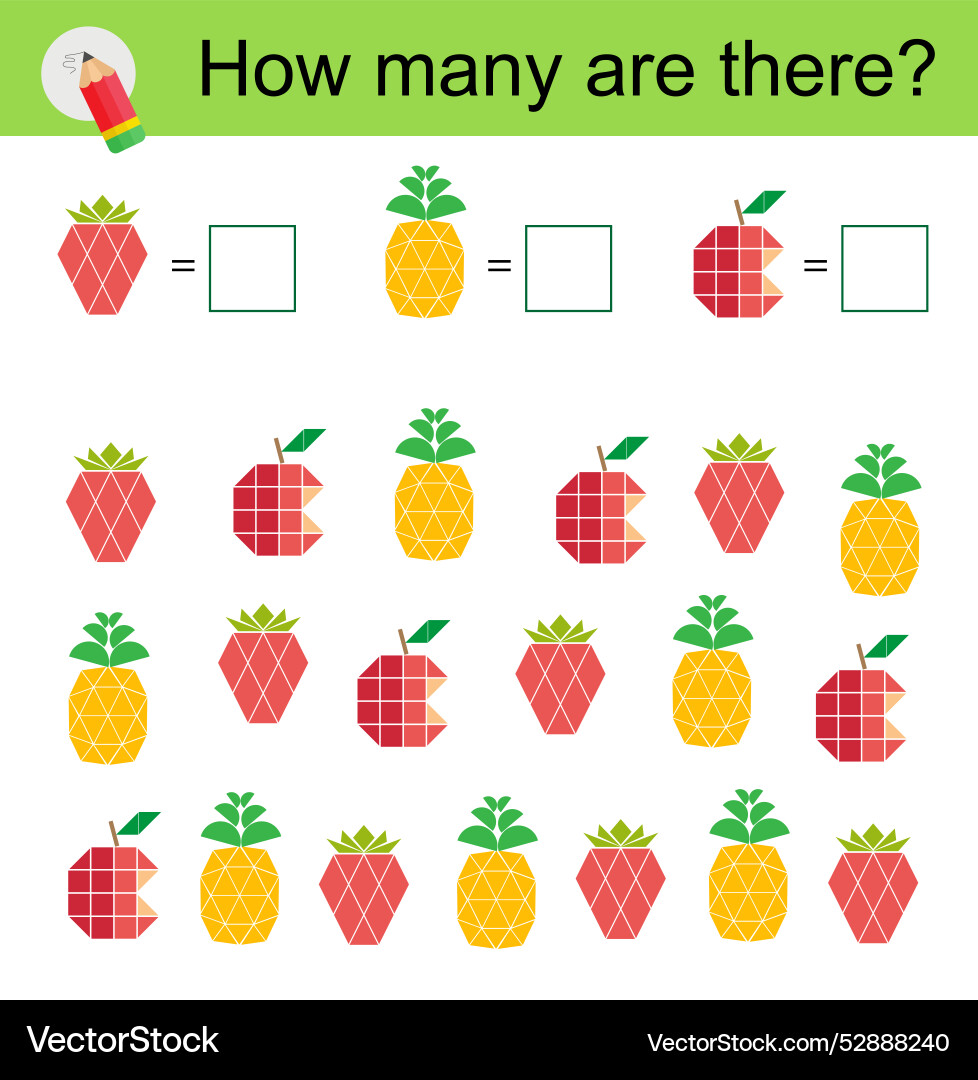 Math activity for kids developing numeracy Vector Image