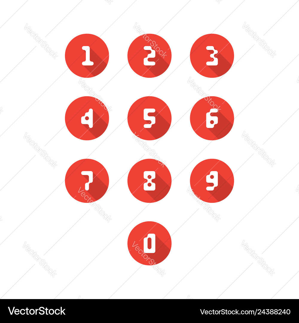 Set of number icons Royalty Free Vector Image - VectorStock