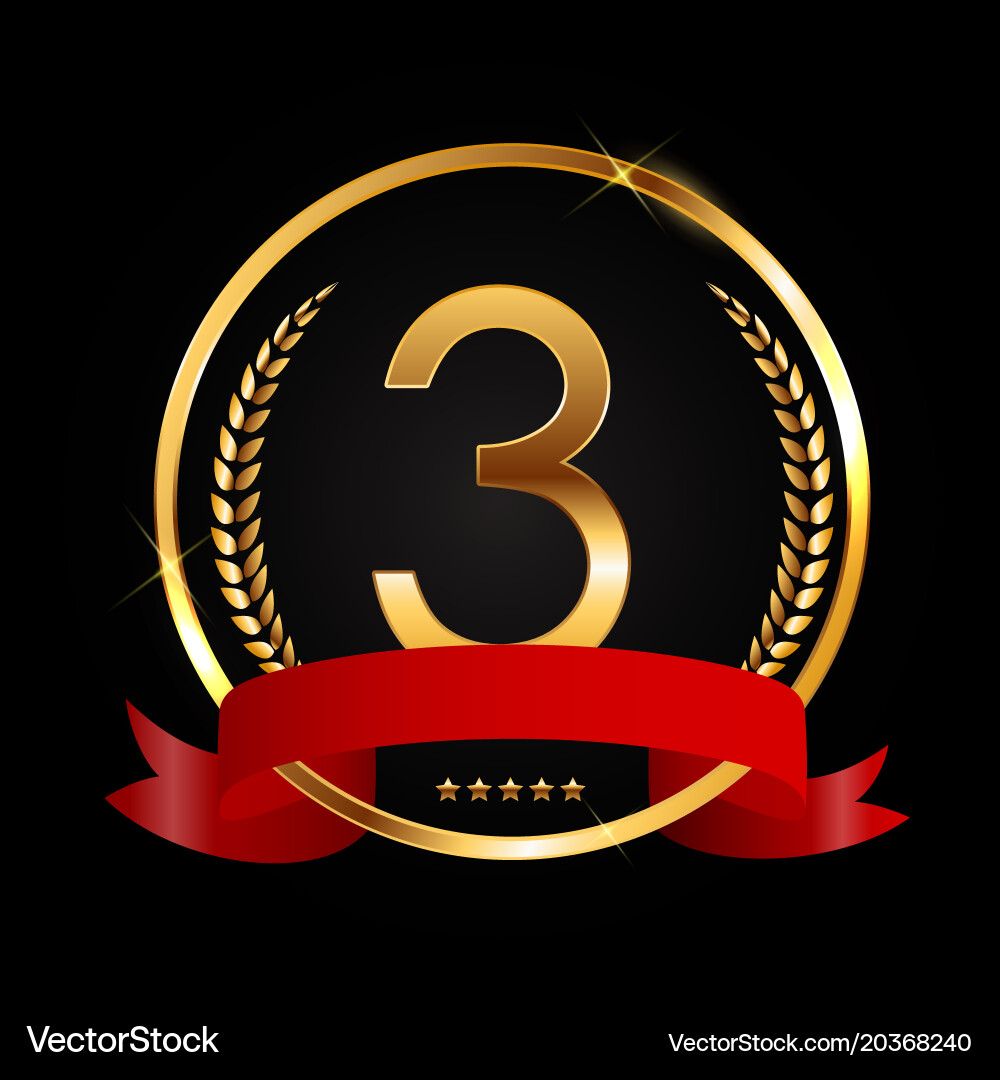 Template logo 3 years anniversary Royalty Free Vector Image