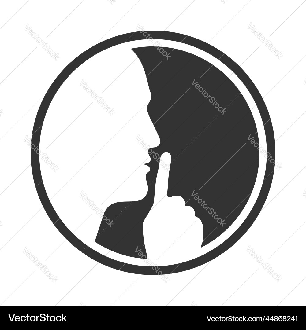 Asks silence Royalty Free Vector Image - VectorStock