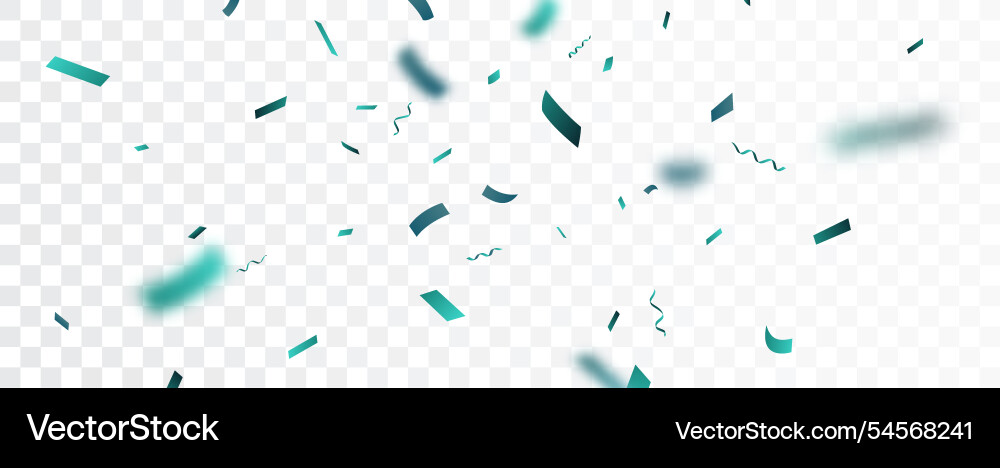 Blue confetti and ribbon banner Royalty Free Vector Image