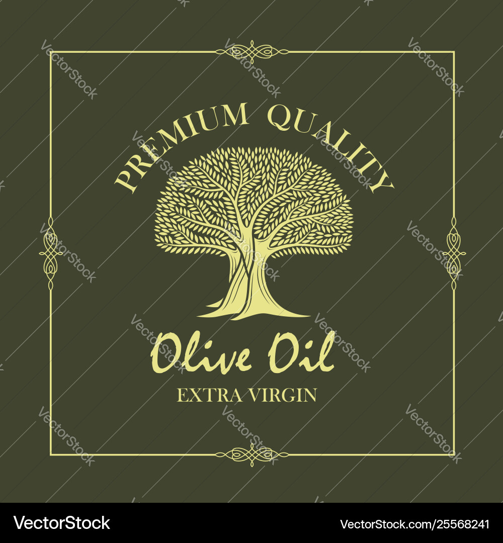 Extra Virgin Olive Oil Label Royalty Free Vector Image