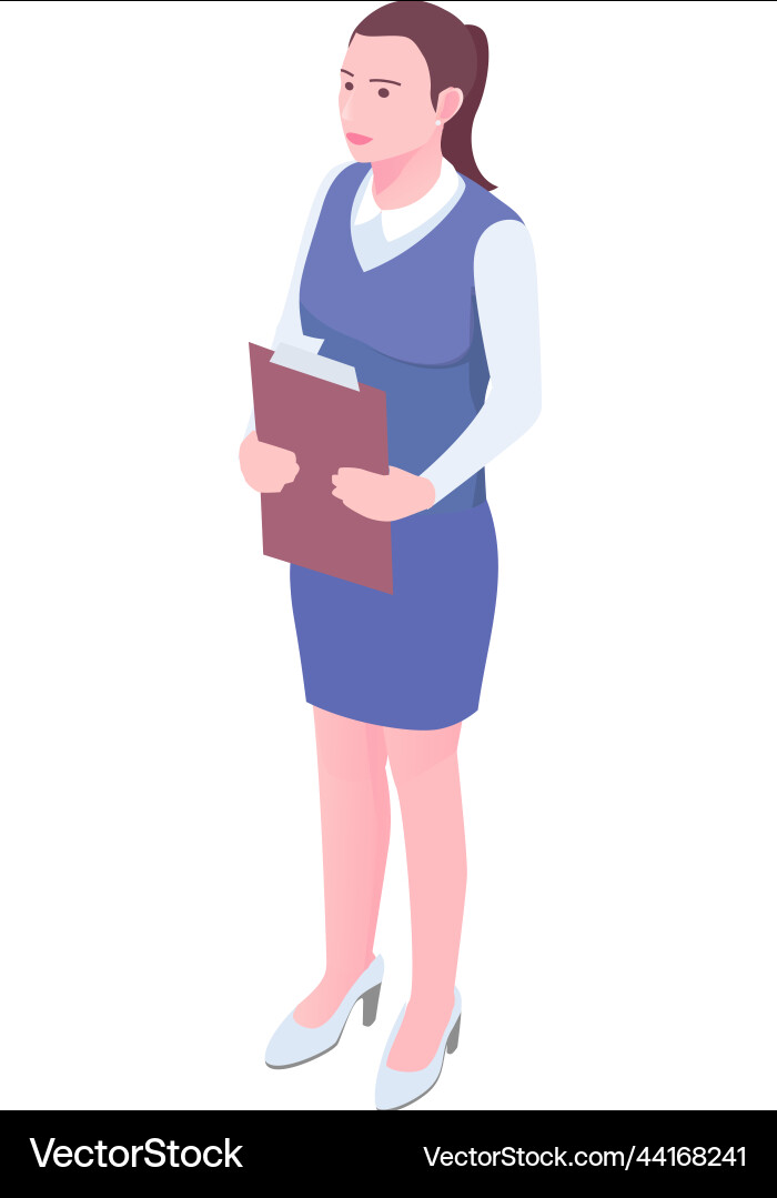 Isometric bank clerk Royalty Free Vector Image