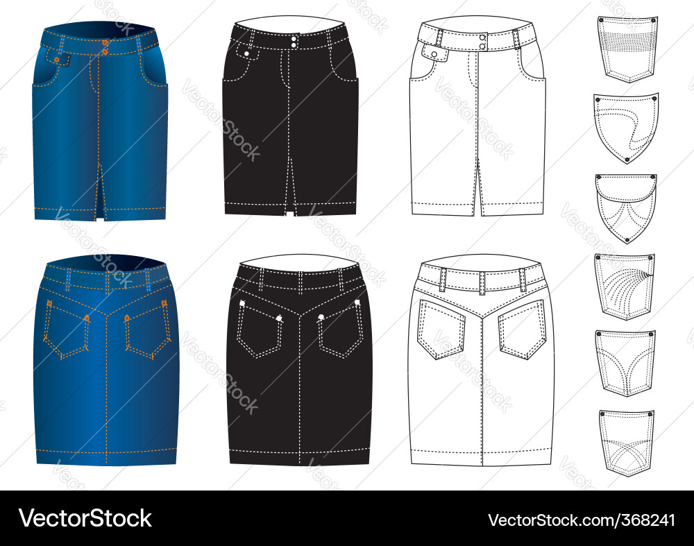 Jeans skirts Royalty Free Vector Image - VectorStock