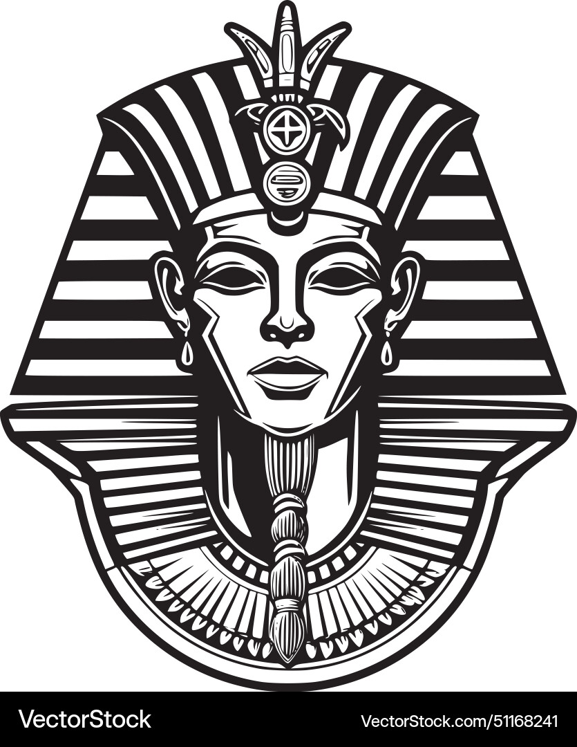 Pharaoh - minimalist and flat logo Royalty Free Vector Image