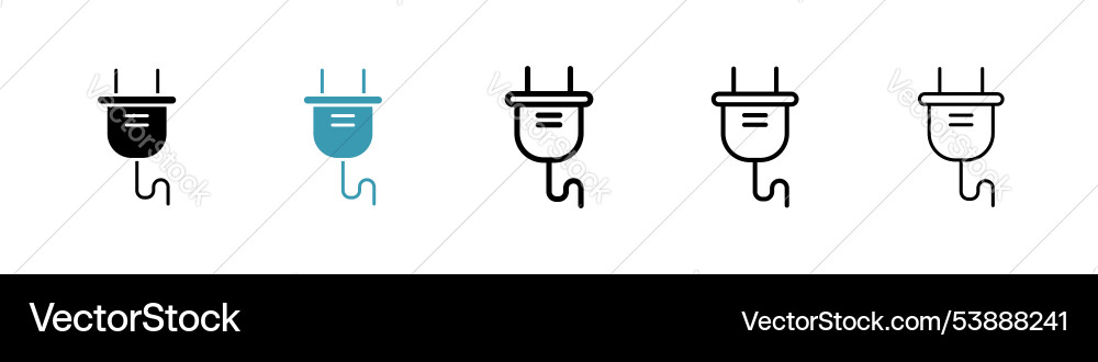 Plug icon set Royalty Free Vector Image - VectorStock