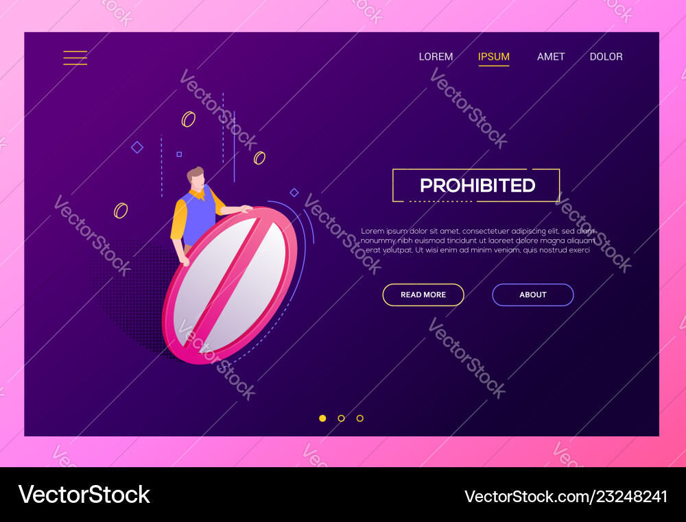 Prohibited sign - modern isometric web Royalty Free Vector