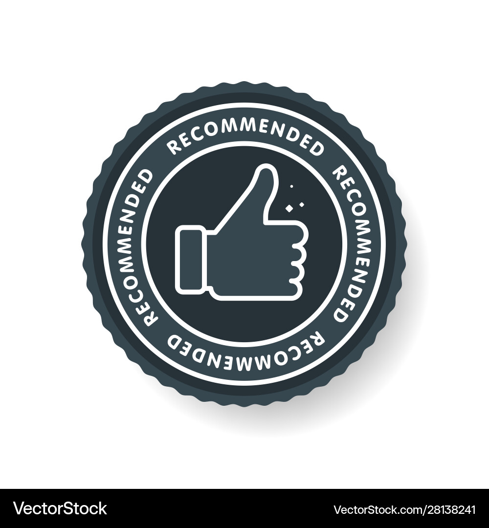 Recommended icon line label Royalty Free Vector Image